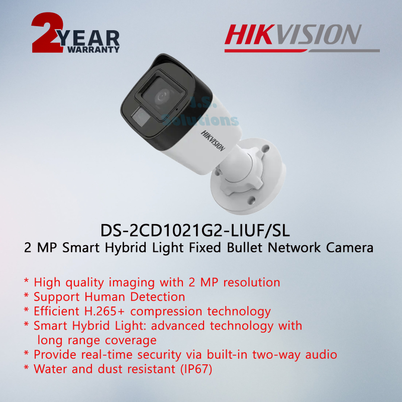 Jual Hikvision IP Kamera 2MP Two Way Audio Outdoor DS-2CD1021G2-LIUF/SL ...
