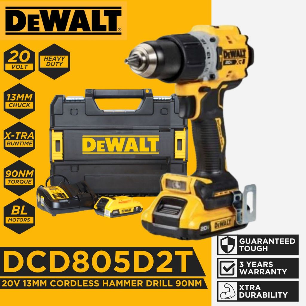Jual DEWALT DCD805D2 Mesin Bor Tembok Baterai 20V Cordless Brushless ...