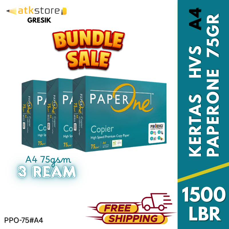 Jual PAPERONE Kertas A4 75gr Copier 1 Rim (500 lembar) Kertas HVS A4 ...