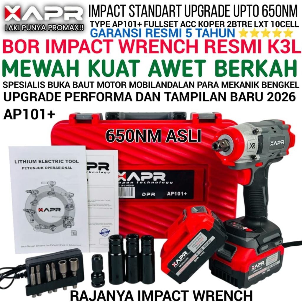 Jual Raja bor impact wrench APR AP101+ 650NM 1/2inch standart pembuka ...
