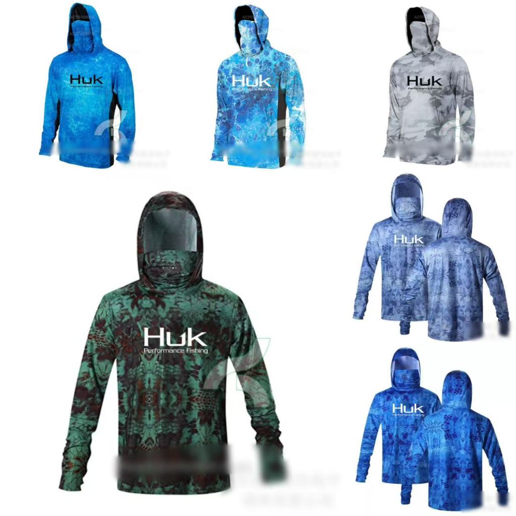 Jual HUK Fishing Suit Men's Hoodie Summer Sunscreen Long Sleeve Fishing ...