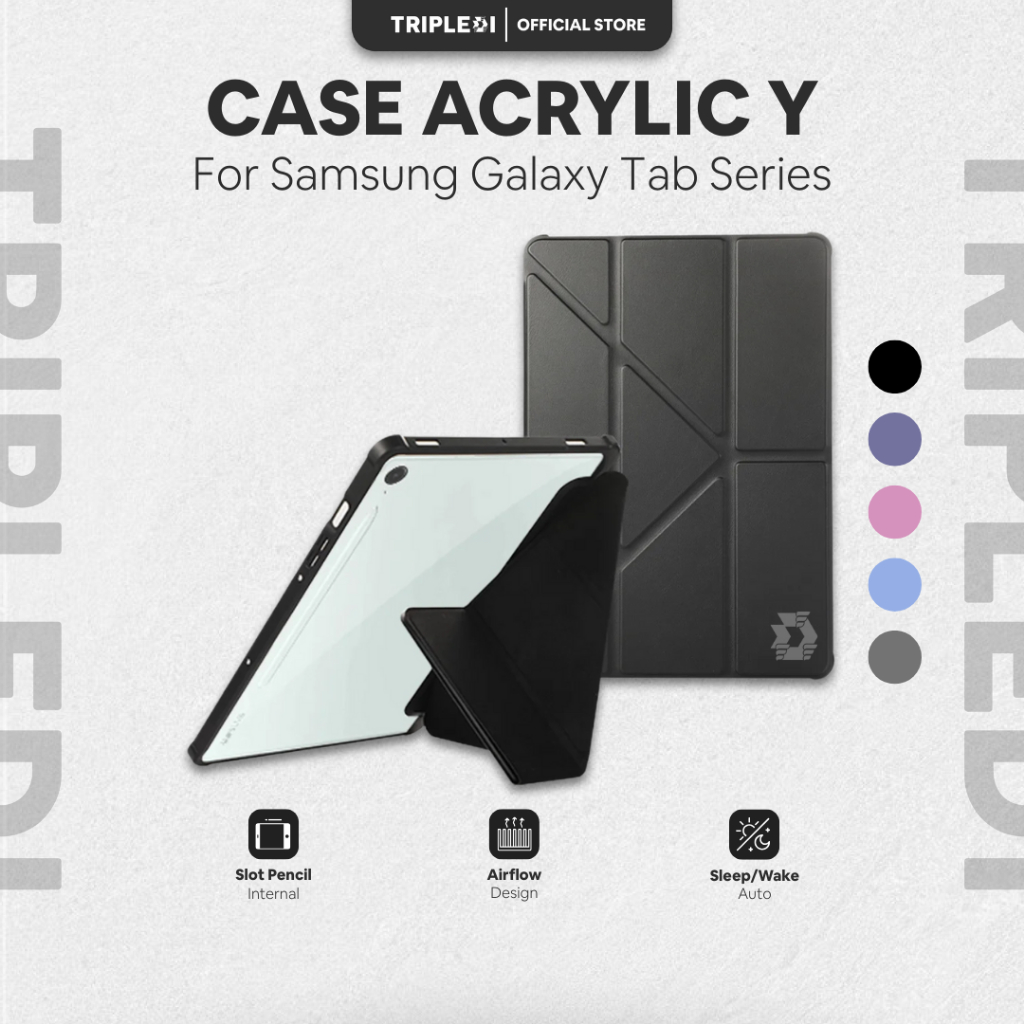 Jual TRIPLEDI Case Acrylic Fold Y For Samsung Galaxy Tab Series A9 A11 ...