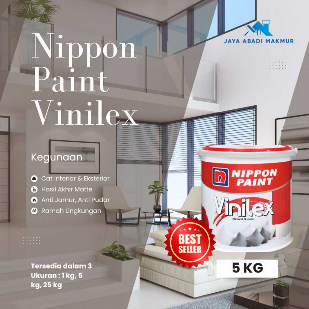 Jual Nippon Paint Vinilex 5 kg / Cat Tembok Interior dan Eksterior ...