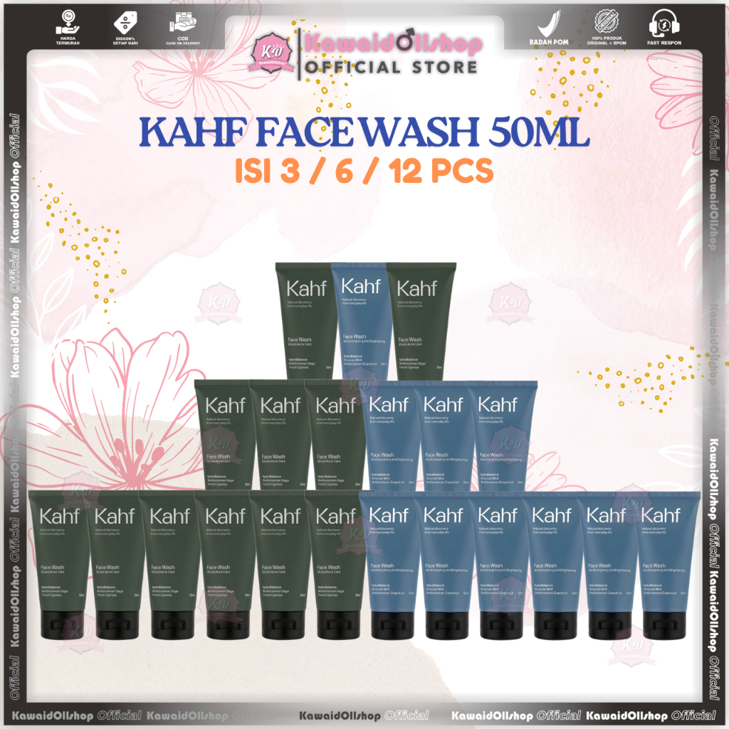 Jual KAHF [BOX] Face Wash 50ml series (Energizing/Acne)-Sabun Cuci Muka ...