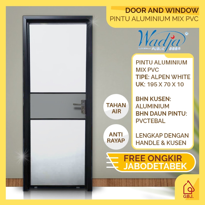 Jual PINTU ALUMINIUM MIX PVC ALPEN WADJA WHITE 195 X 70 / PINTU KAMAR ...