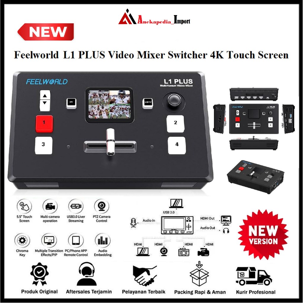 Jual Feelworld Livepro L1 Plus Multi format Video Mixer 4K Touch Screen ...