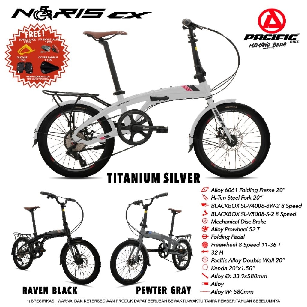 Jual NORIS CX SEPEDA LIPAT PACIFIC BIKE 20 INCH 20" ORIGINAL | Shopee ...