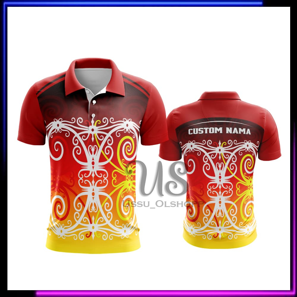Jual Kaos Batik Kalimantan Jersey Batik Dayak Lengan Panjang Pendek ...