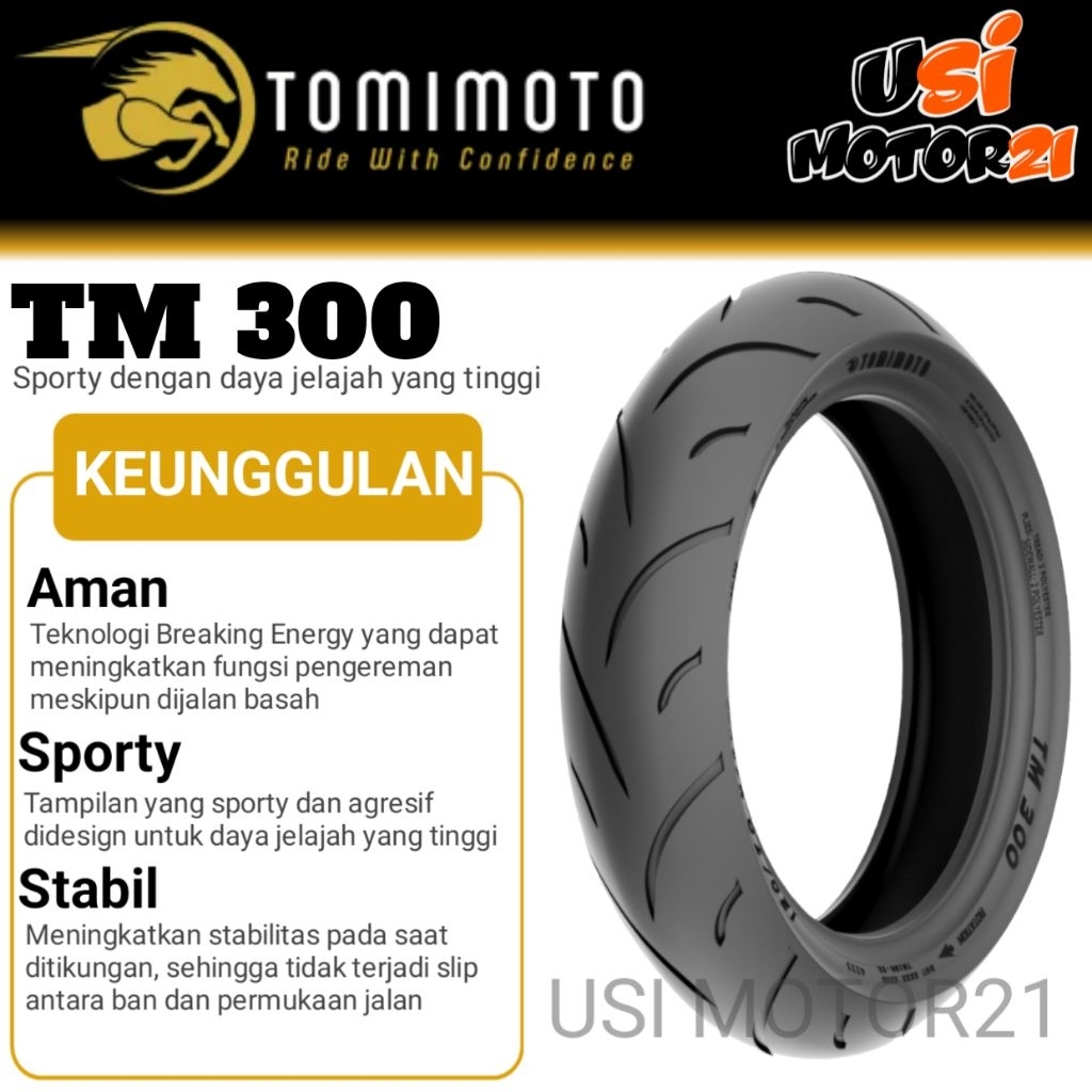 Jual BAN TOMIMOTO TM300 RING 14 BAN TUBLES RING TOMIMOTO 80/90 ; 90/90 ...