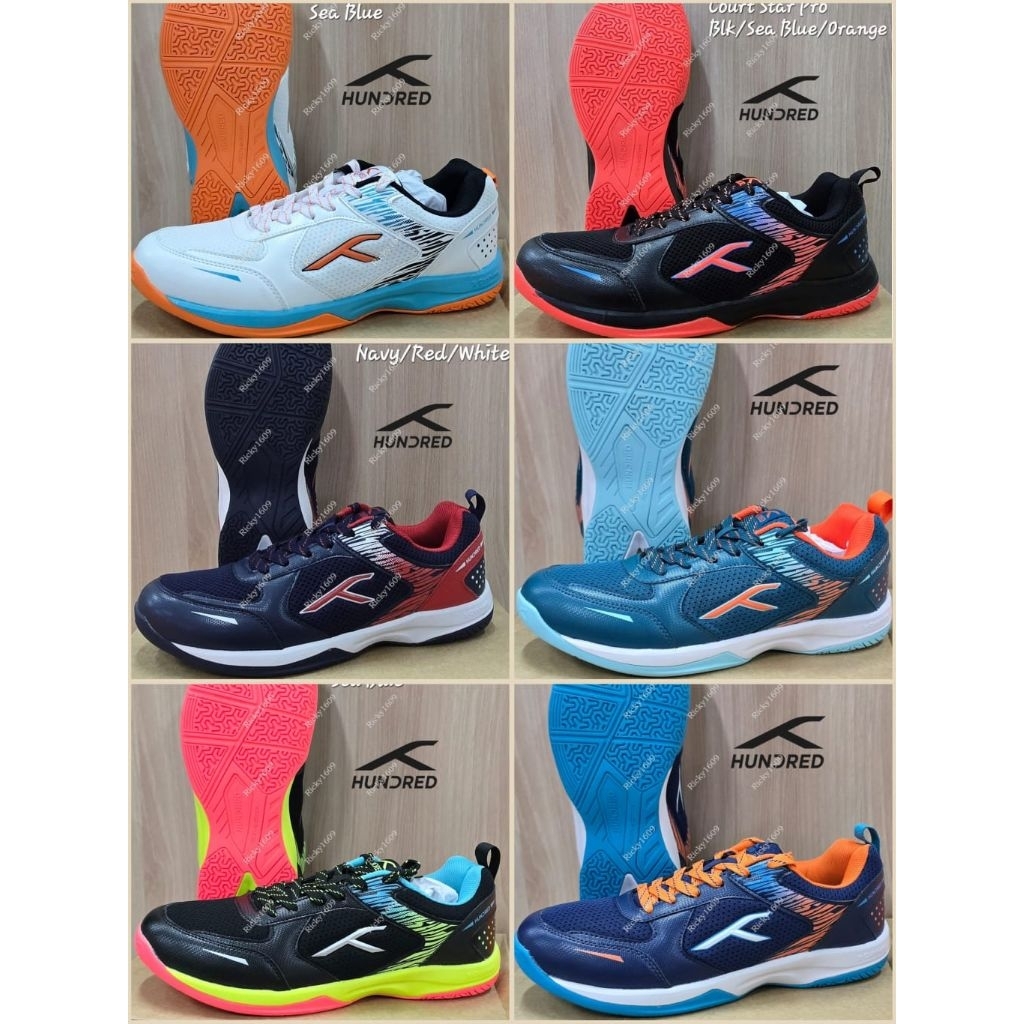 Jual SEPATU BADMINTON HUNDRED COURT STAR PRO (X-CUSHION - ACTIVE GRIP ...