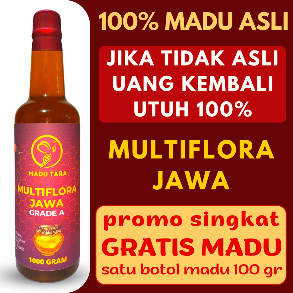 Jual MADU NEKTAR MULTIFLORA JAWA MADU ASLI MENTAH MURNI RAW HONEY MADU ...