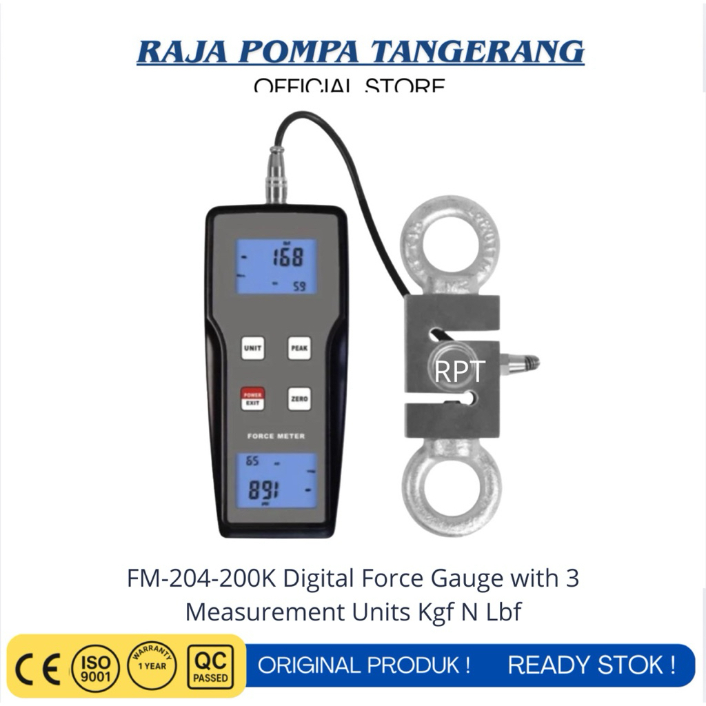 Jual FM-204-200K Digital Force Gauge with 3 Measurement Units Kgf N Lbf ...