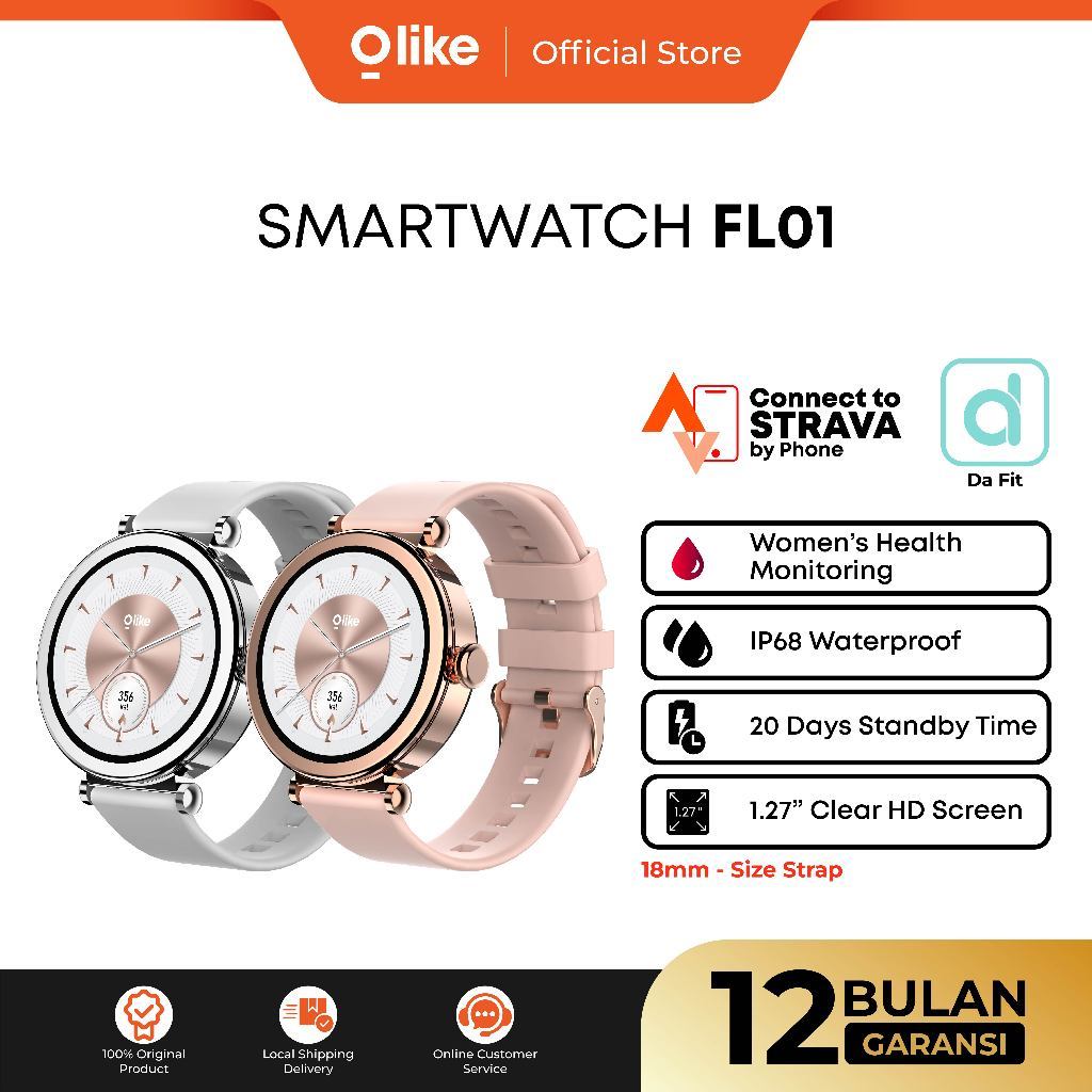 Jual OLIKE Smart Watch Jam Tangan Wanita FL01 HD Display 1.27 ...