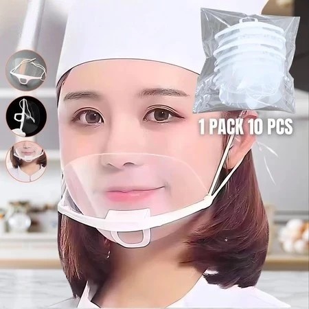 Jual KS Kitchen Mask Masker Transparant Isi 10 Pcs Plastik Mika Penutup ...