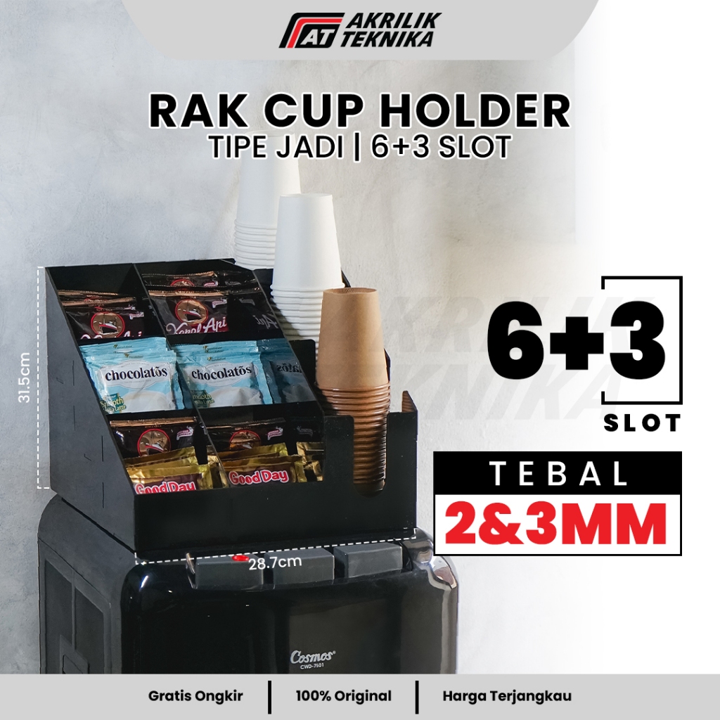 Jual Rak Display Akrilik Minuman Kopi Sachet & Cup Coffee 6 Slot + 3 ...