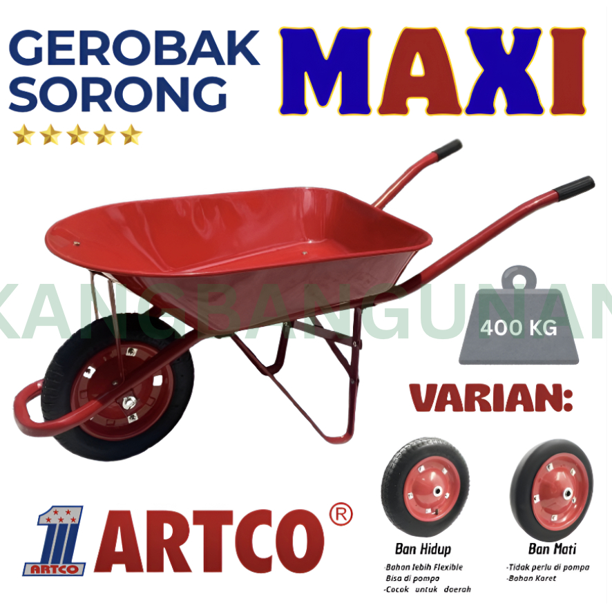 Jual MAXI Gerobak Sorong Angkong Troli Trolley Pasir Merah Model Mirip ...