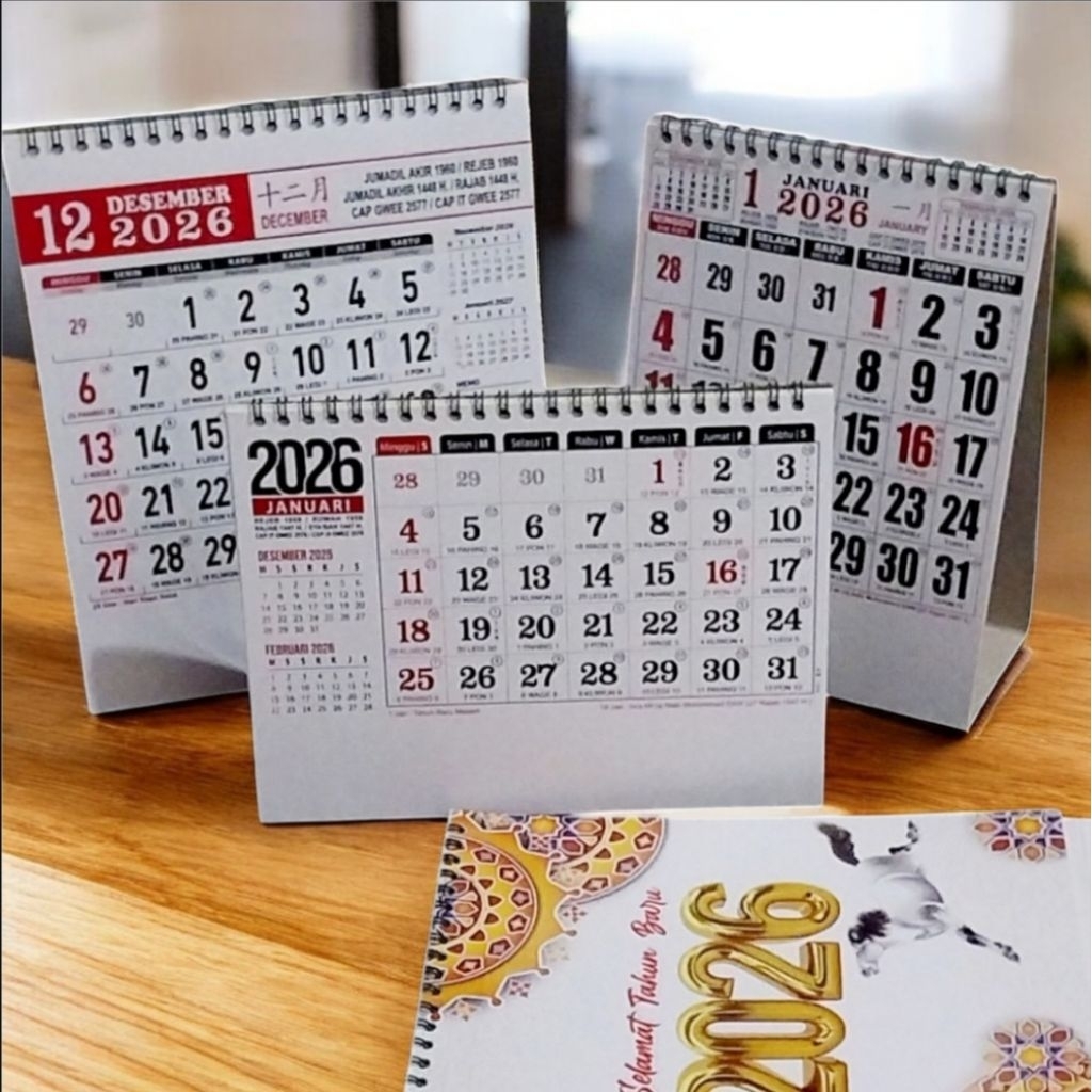 Jual kalender meja kerja tahun 2026 kalender kerja meja angka jumbo uk ...