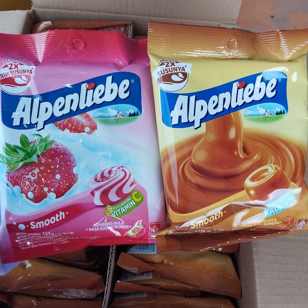 Jual Permen Alpenliebe Strawberry Caramel Kemasan Plastik isi 50pcs ...