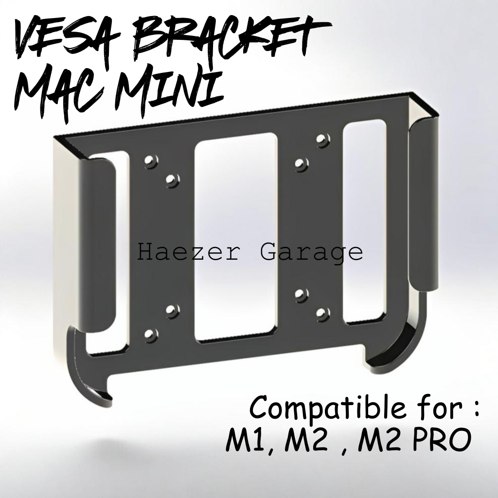 Jual Vesa / Wall Bracket Mac Mini M1 M2 M2 Pro Dudukan DInding 75x75 ...