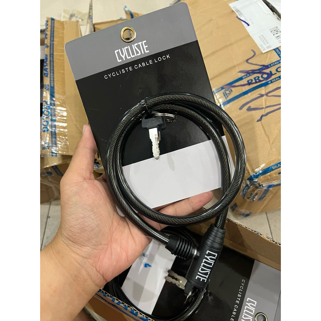 Jual KUNCI SEPEDA RANTAI CABLE LOCK BAJA KUAT CYCLISTE PENGUNCI GEMBOK ...