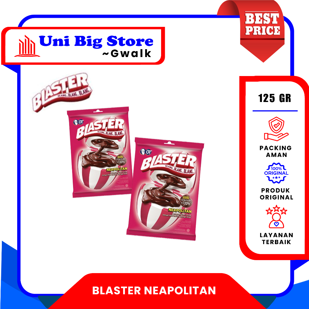 Jual Permen Blaster Neapolitan Chocolate Kopi ~ 96GR & 125GR | Shopee ...