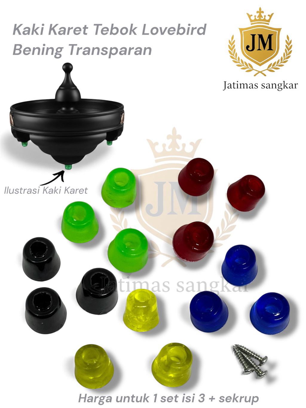 Jual Kaki karet tebok bulat isi 3 plus baut | Shopee Indonesia