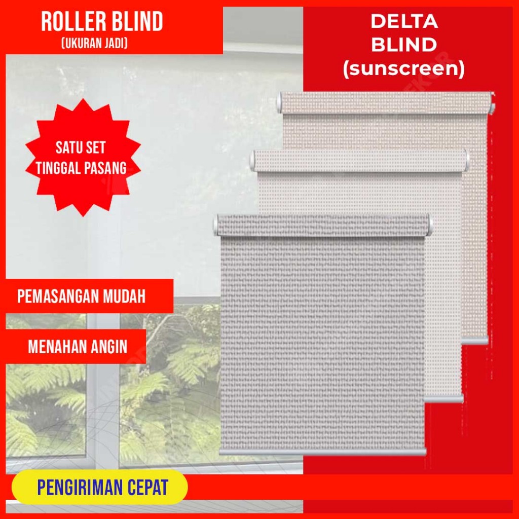 Jual Roller Blind Outdoor DELTA Sunscreen Ukuran Jadi Tahan Air Hujan ...