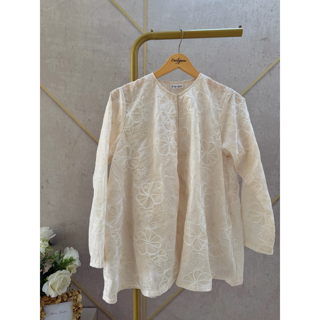 Jual Atasan Putih BW kemeja Embroidery (atasan blouse bordir katun ...