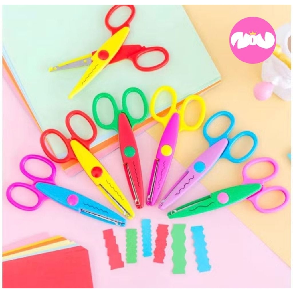 Jual Gunting DIY Gerigi Gunting Zig Zag Gelombang Warna Warni Gunting ...