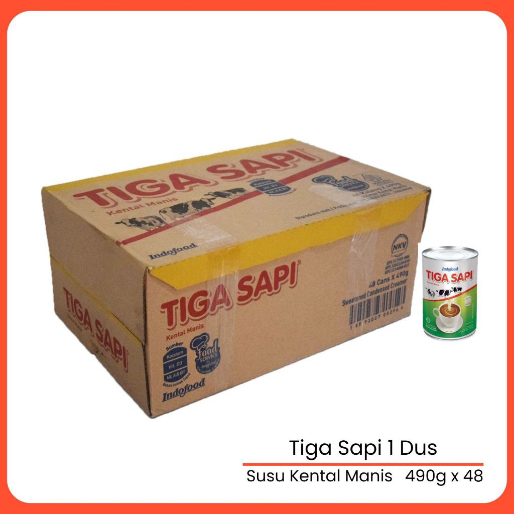 Jual Susu Tiga Sapi Coklat/Putih 490gr Kaleng per karton ( 1 karton isi ...