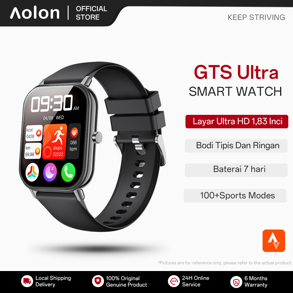 Jual [Sale]Aolon GTS Ultra Smartwatch Original 100% Layar HD 1,83 Inci ...
