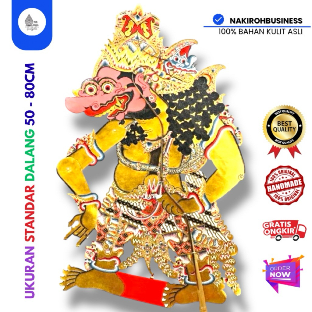 Jual NAKIROHBUSINESS Wayang Kulit Asli Kumbokarno Buto Raton Emas Brom ...