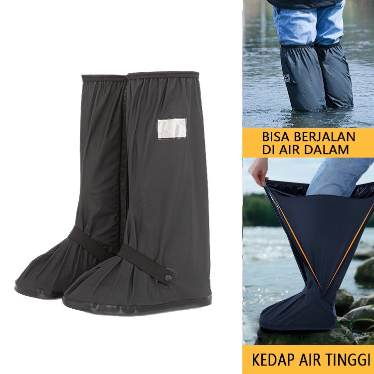 Jual Jas Hujan Sepatu Anti Air Cover Sepatu Waterproof Hitam Shoes ...