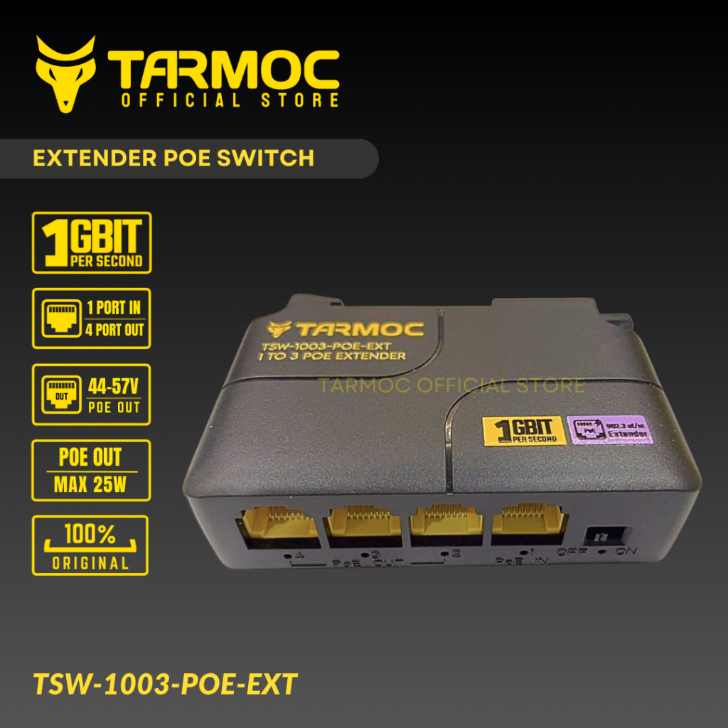 Jual Tarmoc TSW-1003-POE-EXT | Switch POE Extender 1 to 3 Port Gigabit ...