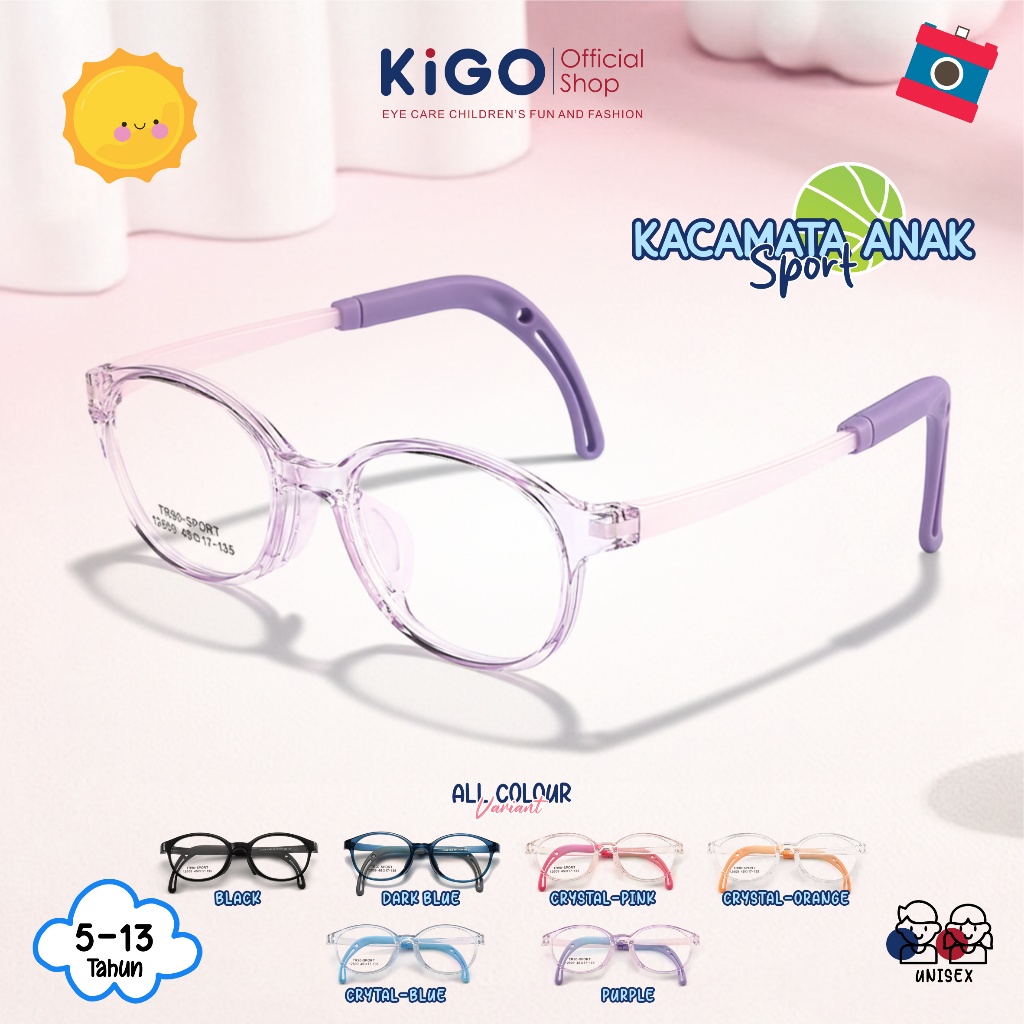 Jual KIGO Kacamata Anak Blueray Photochromic Myopia Minus Material TR90 ...