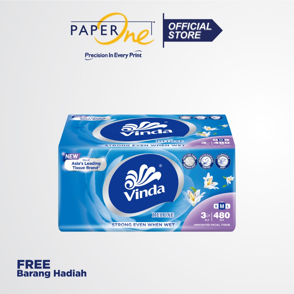 Jual Vinda Deluxe Facial Tissue Soft Pack 3PLY M 36x480 PLY | Shopee ...