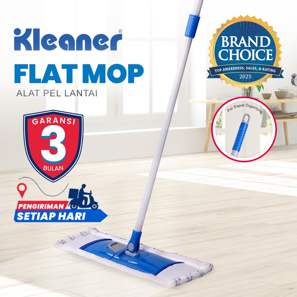 Jual Kleaner Alat Pel Lantai 1 Pcs Microfiber Flat Mop Pembersih Lantai ...