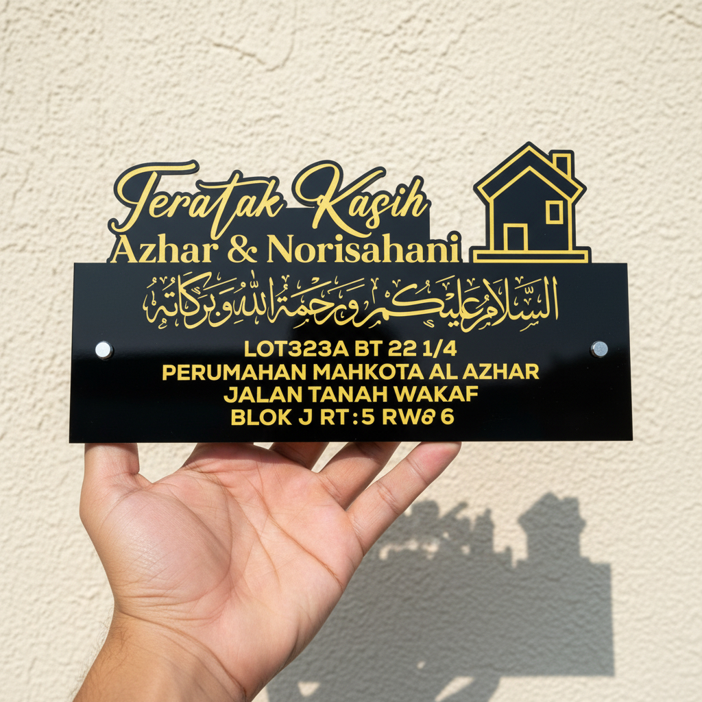 Jual Custom Nomor Rumah UV Print Laser Cut | Plat Nomor Rumah Modern ...