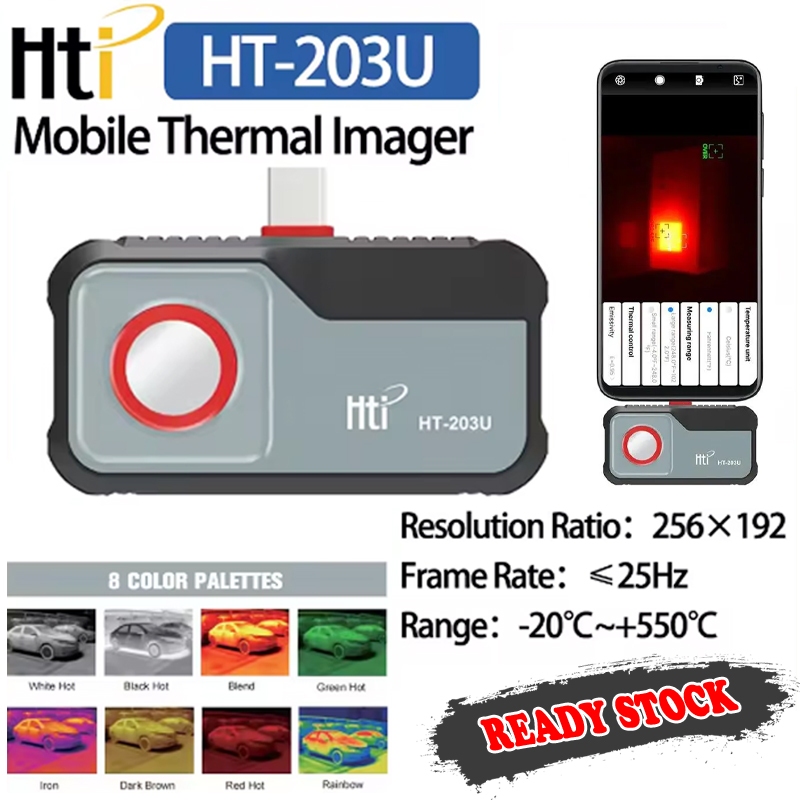 Jual HTI HT-203U HT203U Infrared Thermal Imager Type C Mobile Phone ...