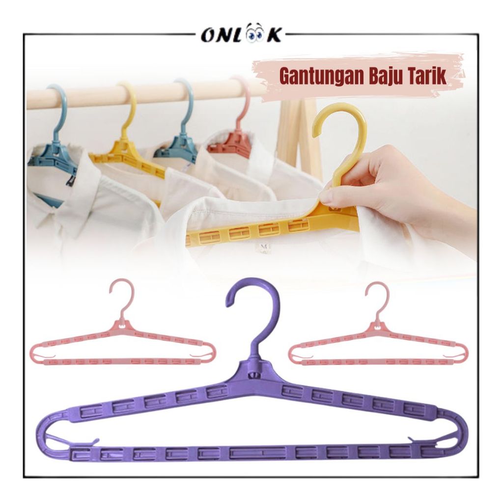 Jual Gantungan Baju Tarik / Hanger Pakaian Serbaguna Cocok untuk lemari ...
