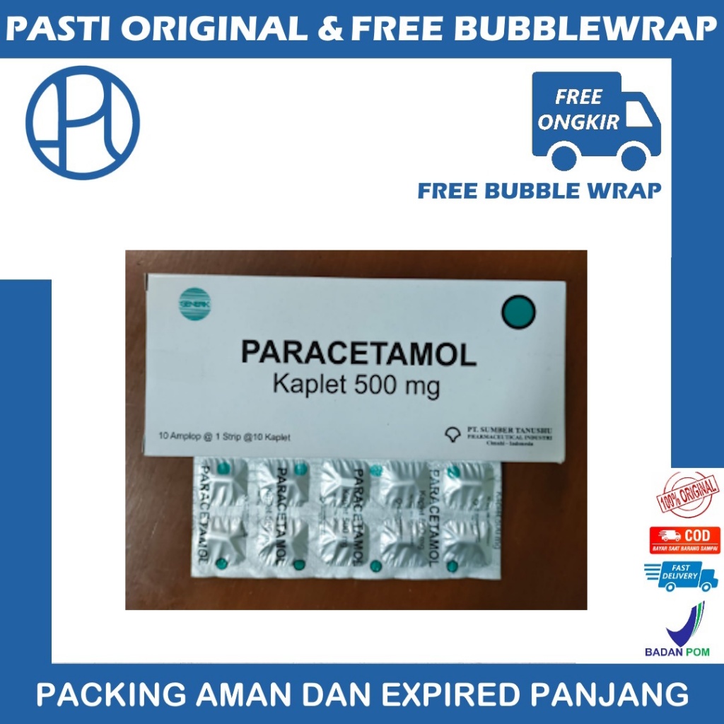 Jual PARACETAMOL 500MG GENERIK PER STRIP 10 KAPLET | Shopee Indonesia