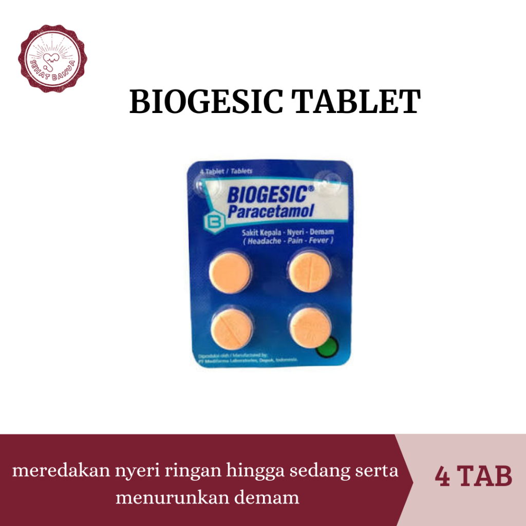 Jual Biogesic Strip 4 Tablet - Pereda Nyeri dan Penurun Demam | Shopee ...