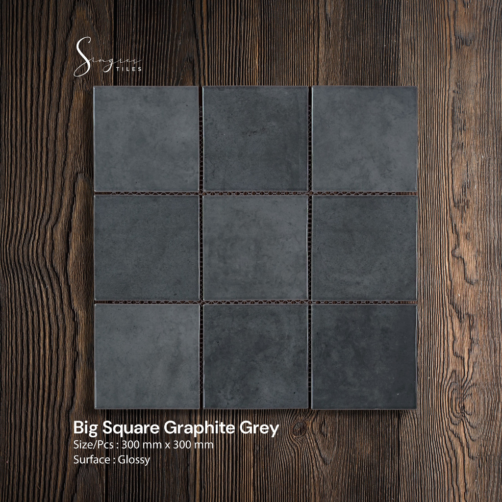 Jual Singres Tiles - Graphite Grey Big Square Singres Mosaic Tiles ...