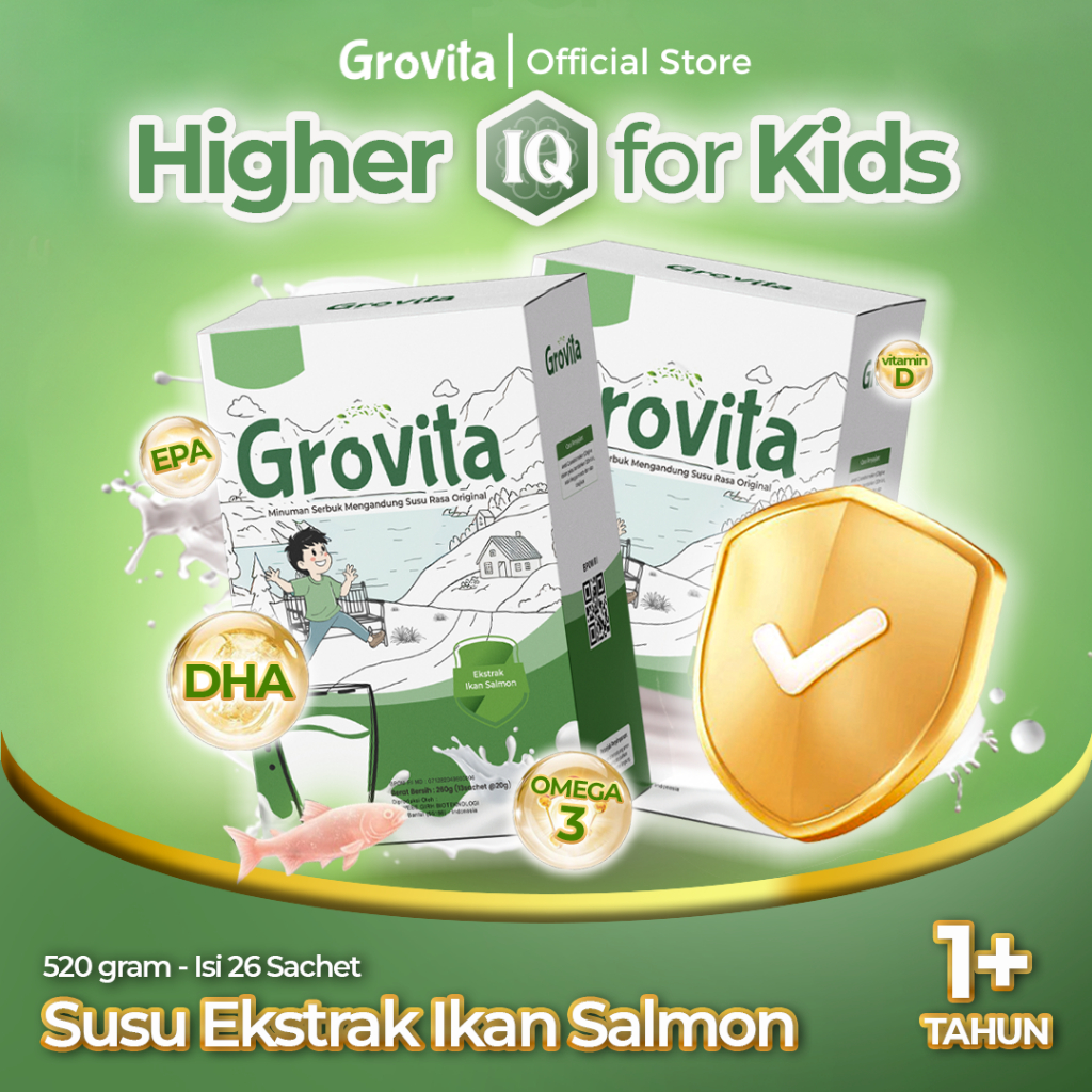 Jual Grovita - 2 BOX Susu Ekstrak Ikan Salmon DHA EPA untuk Anak Tinggi ...