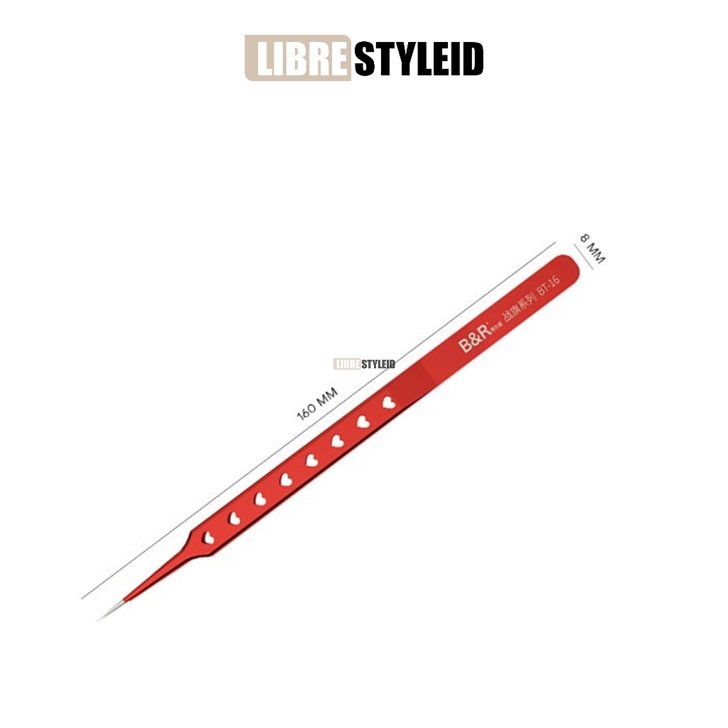 Jual B&R BT-16 Pinset Lurus Runcing Red High Precise Suture Step ...