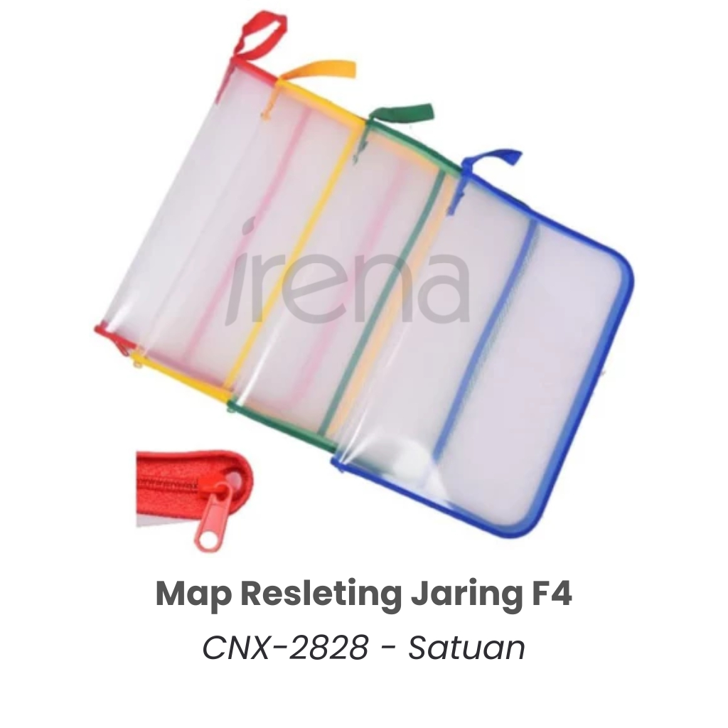Jual CARINEX Map Plastik Resleting Jaring CNX-2828 Zipper Bag File F4 ...