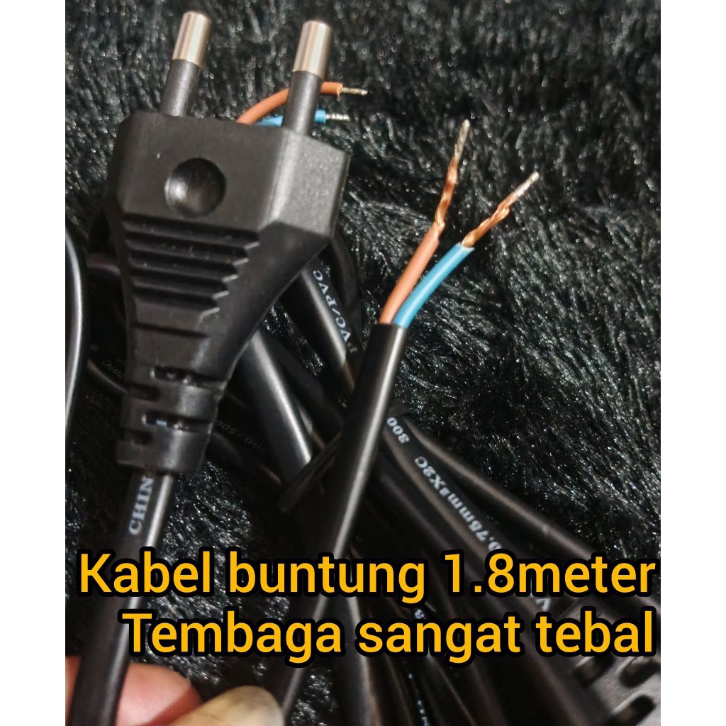 Jual KABEL BUNTUNG HITAM 1.8METER MURNI TEMBAGA TEBAL | Shopee Indonesia
