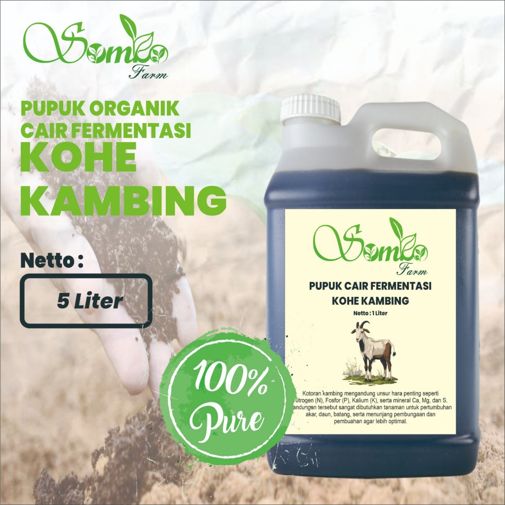 Jual Sombo Farm - Pupuk Organik Cair Fermentasi Kohe Kambing 5 Liter ...