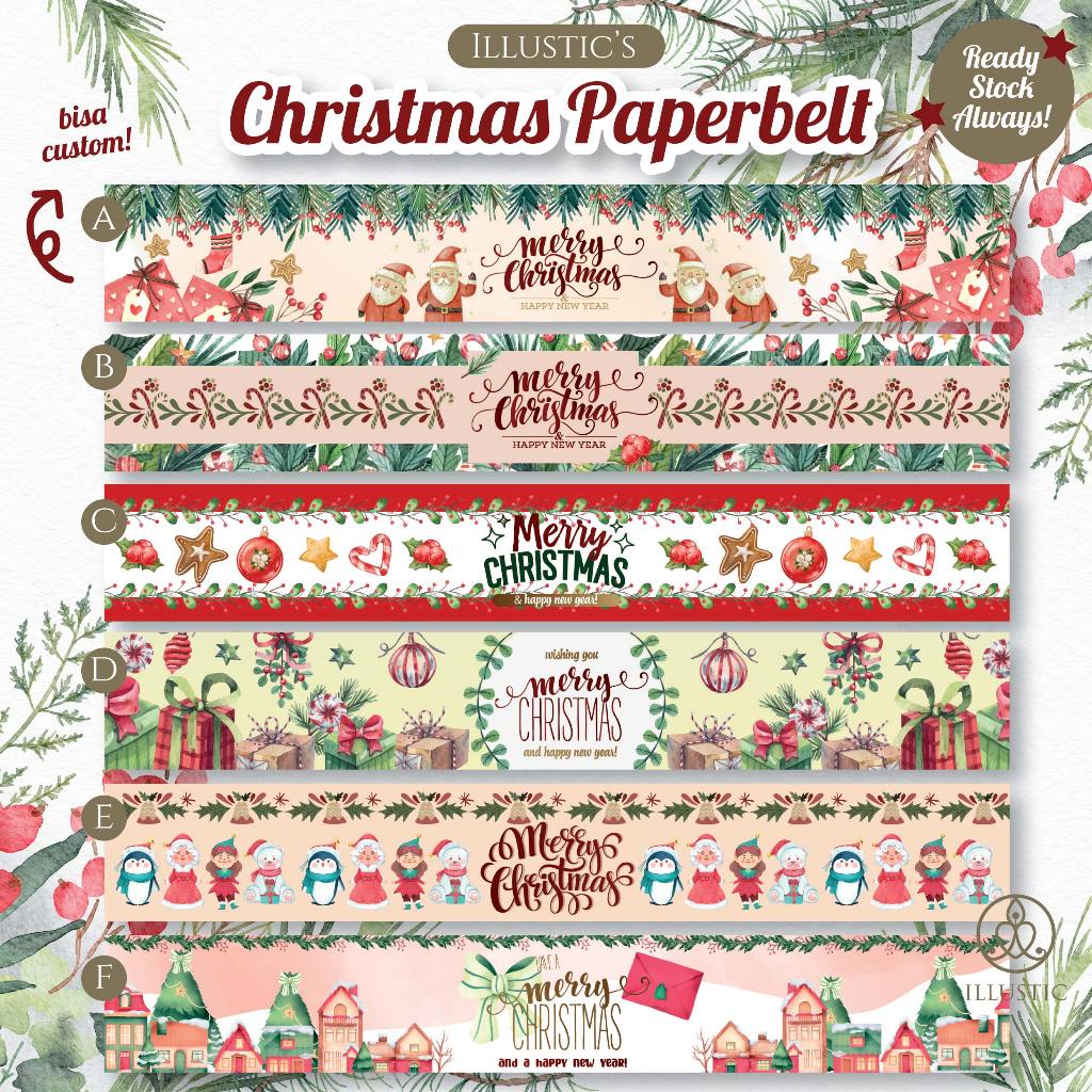 Jual Christmas Paper Belt Sleeve Natal X-Mas 2025 (bisa custom ...