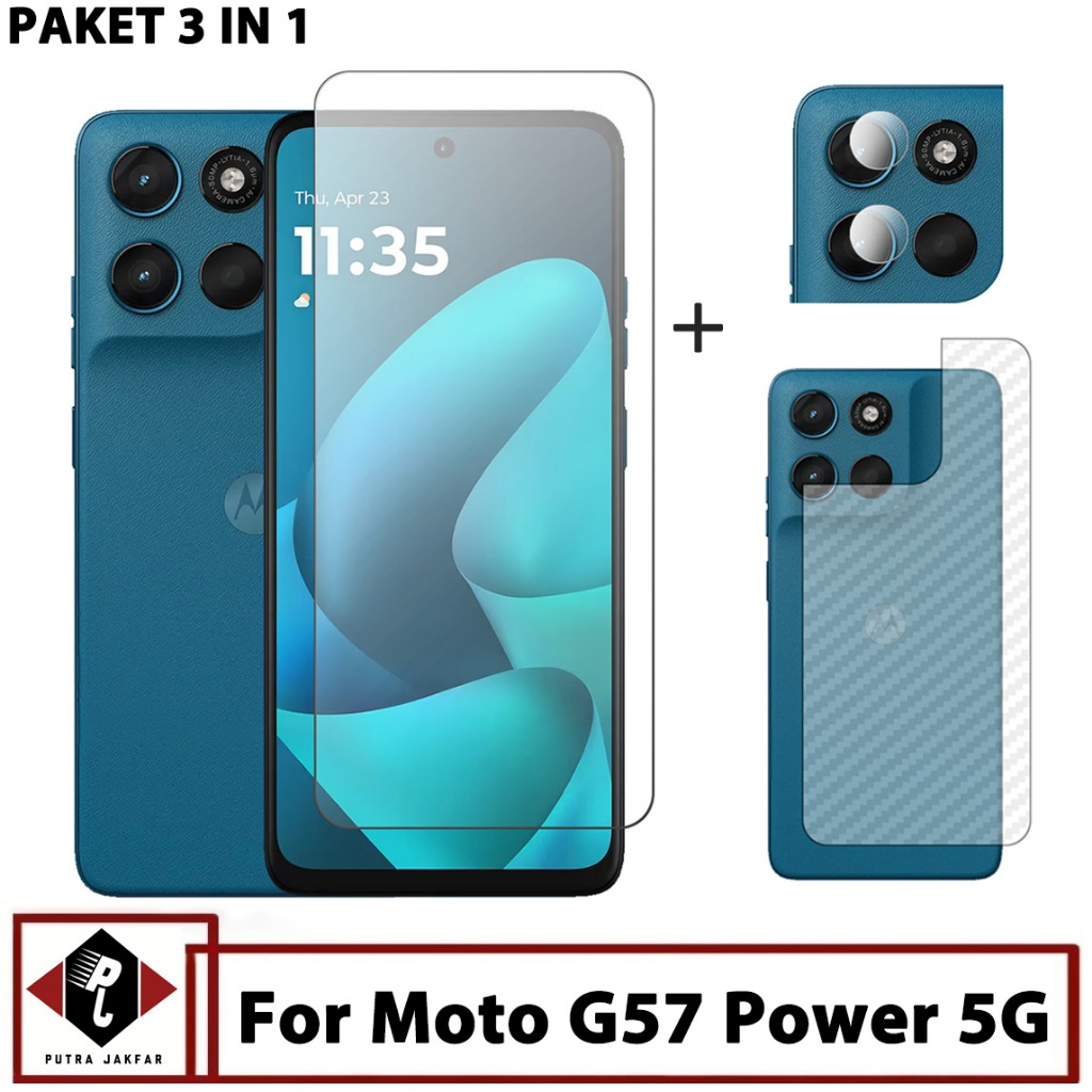 Jual Paket 3in1 Tempered Glass Layar Motorola G57 Power Free Anti Gores ...